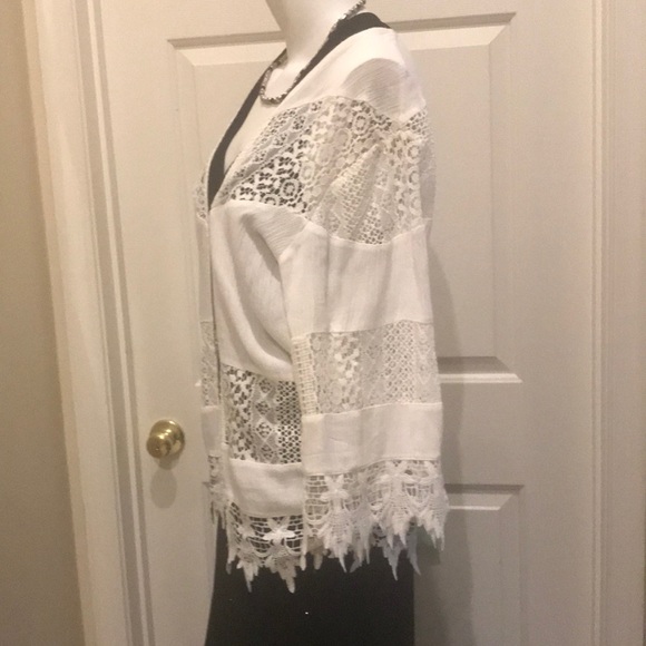 Tops | Light Lace Jacket Open Front Lace | Poshmark